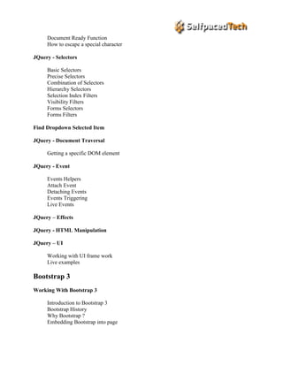 Front End Ui with React online training | Front End Ui with React training | SelfpacedTech | PDF