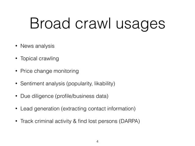 Frontera: open source, large scale web crawling framework | PDF