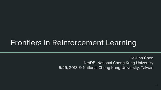 Frontier in reinforcement learning | PPT