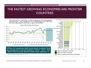 Managing EMERGING Sovereign Risks in Frontier ECONOMIES by Dr. Emmanuel ...