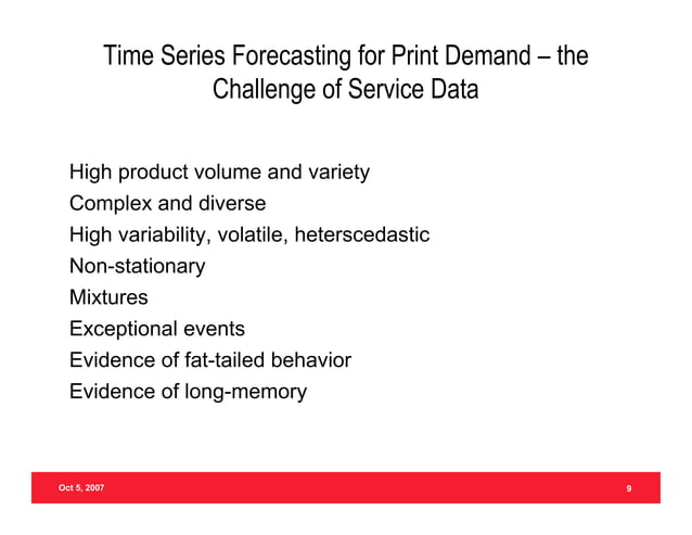 Methods And Applications For Demand Time Series Forecasting Ppt