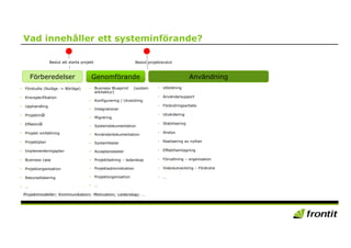 Frontit seminarium: Lyckas med ditt systeminförande! | PPTX