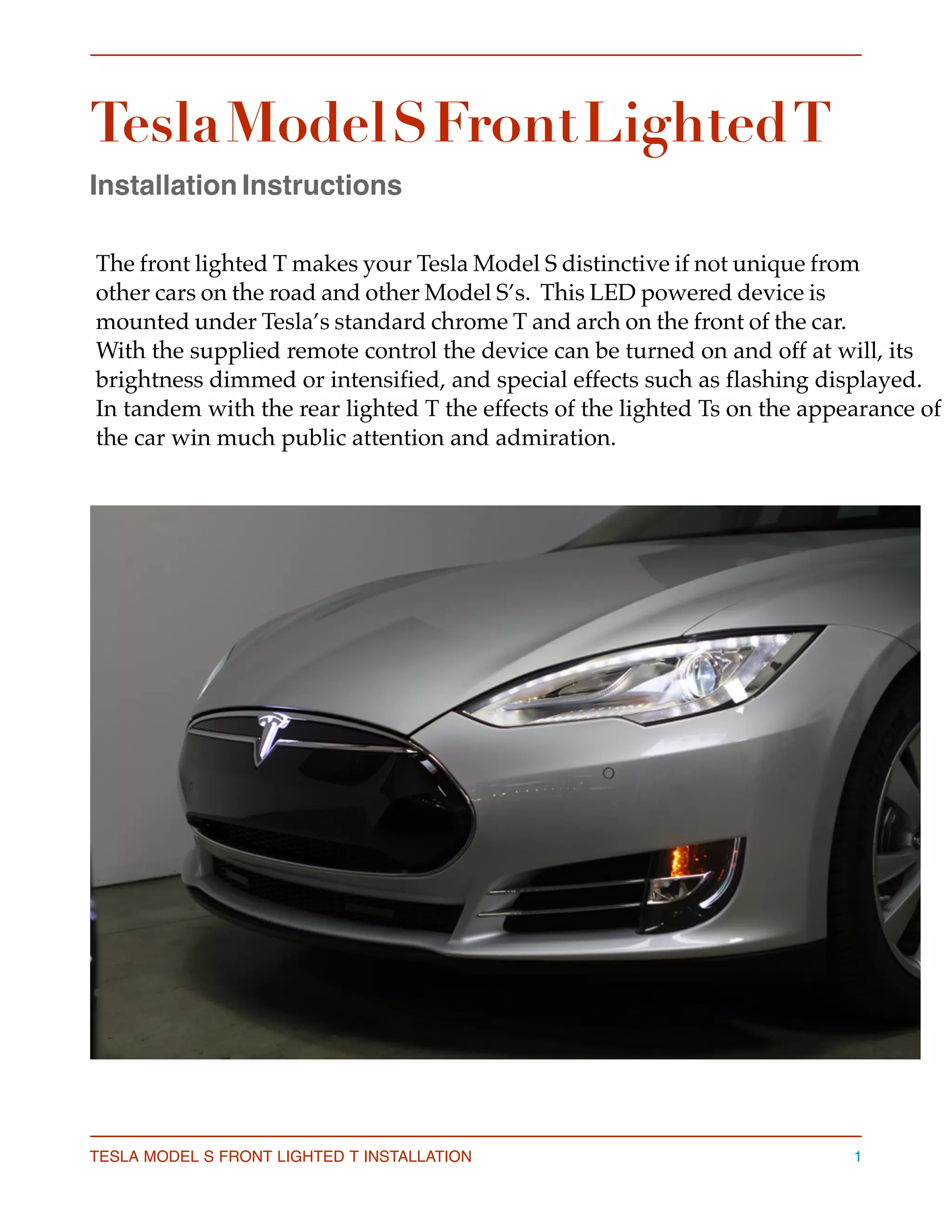 Front lighted T Installation Insructions | PDF