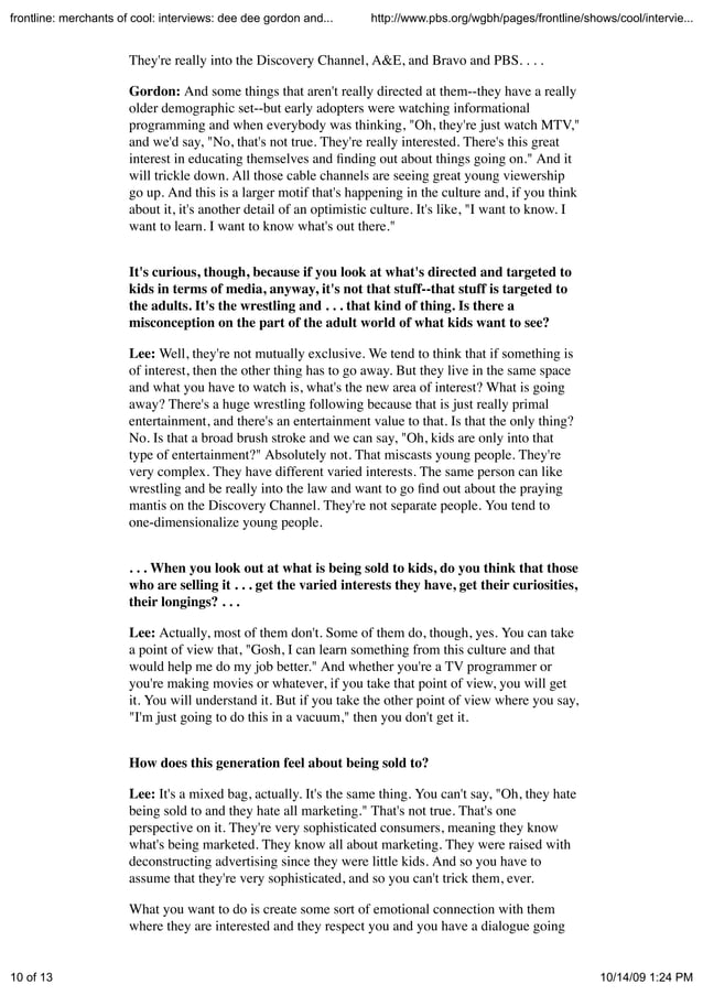 Frontline merchants of cool- interviews- dee dee gordon and sharon lee ...