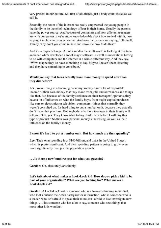Frontline merchants of cool- interviews- dee dee gordon and sharon lee ...