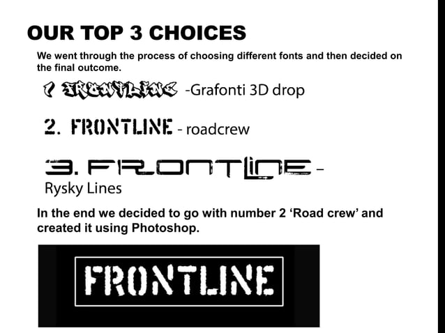 Frontline font | PPT