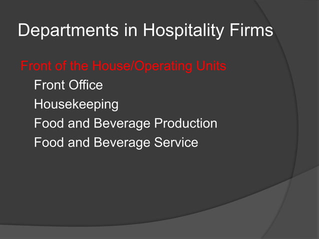 Front office of hotel | PPTX