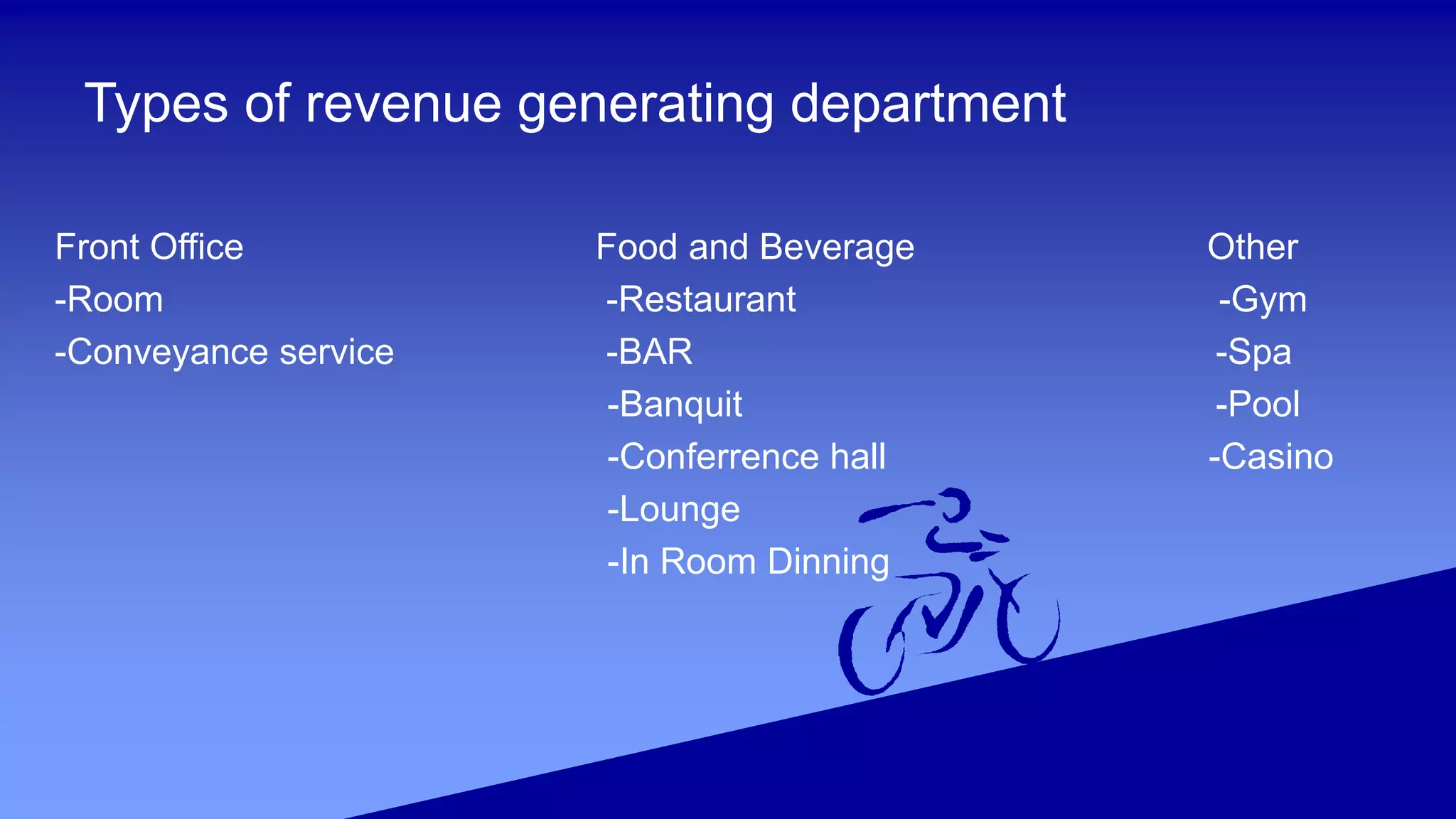 Departments of Hotel basis of Revenue Generation | PPTX