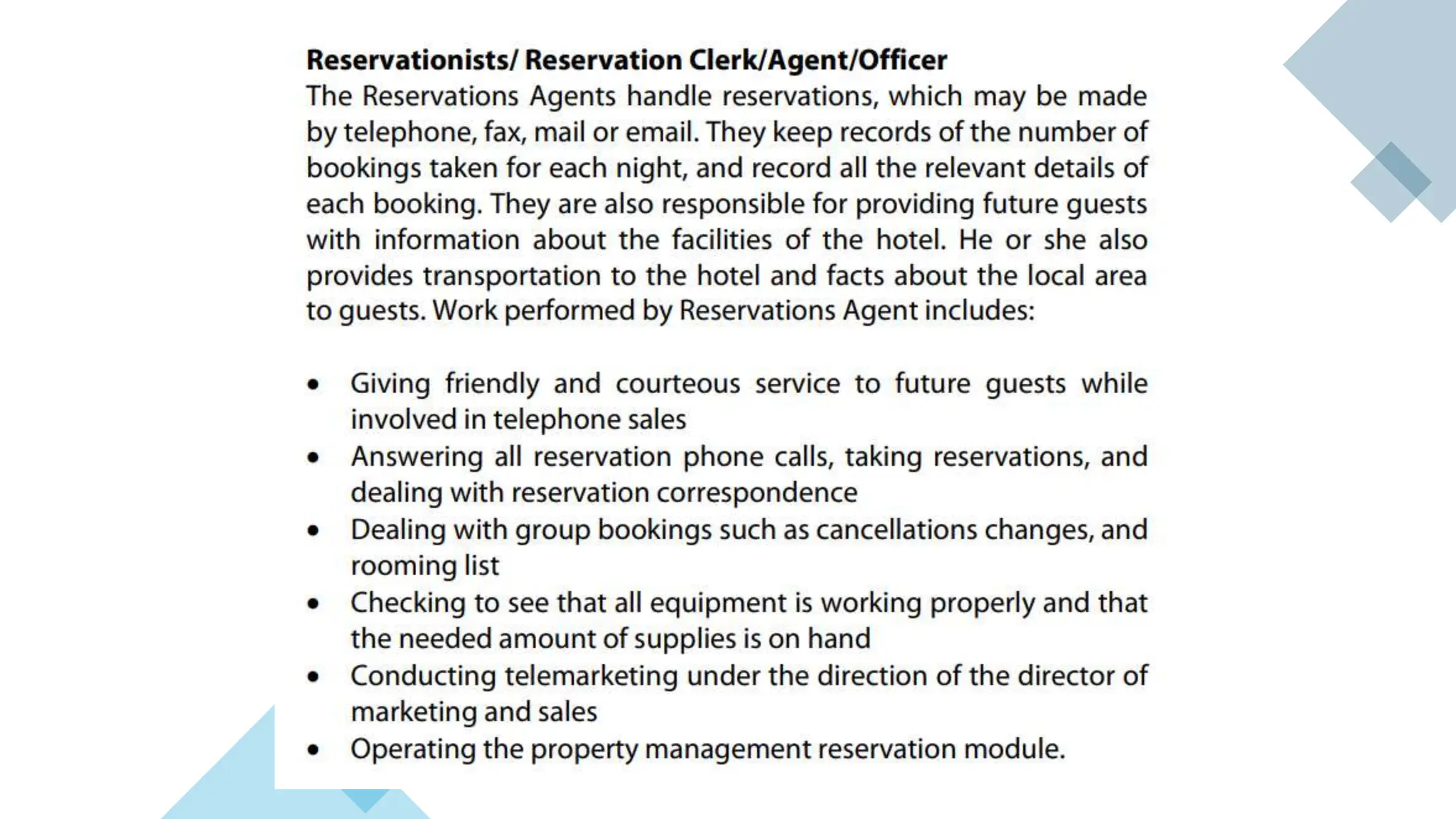 FRONT OFFICE - RESERVATION for BSHM.pptx