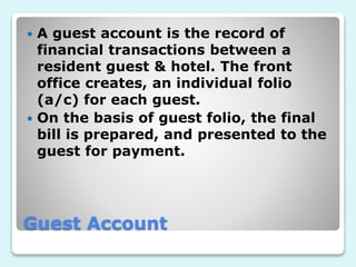 Front office accounting | PPTX