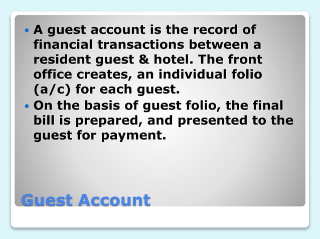 Front office accounting | PPTX