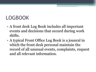 Front office communication | PPTX