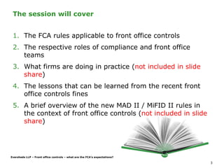 Front office controls – what are the FCA’s expectations? | PDF
