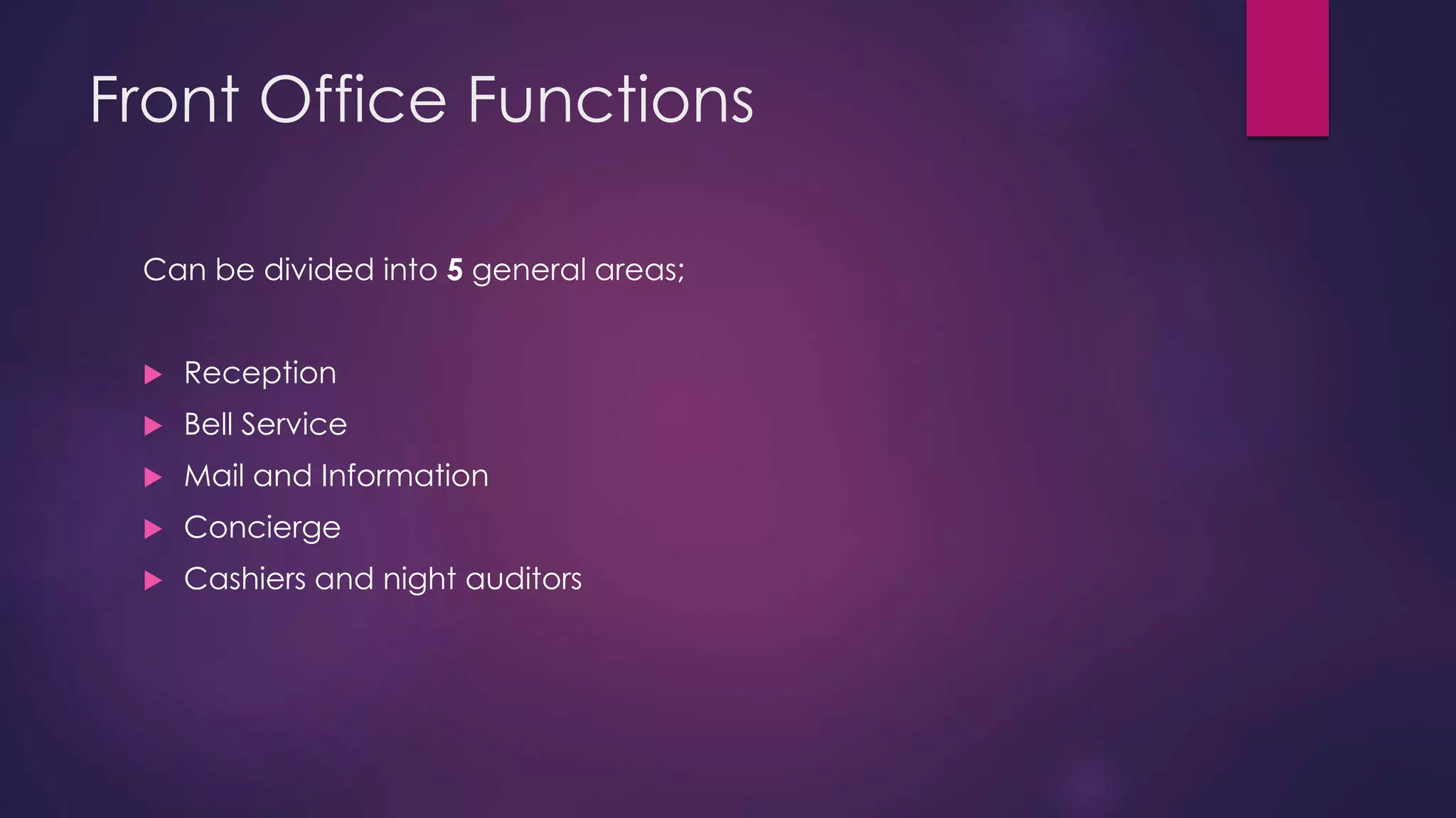 Front office department | PPTX