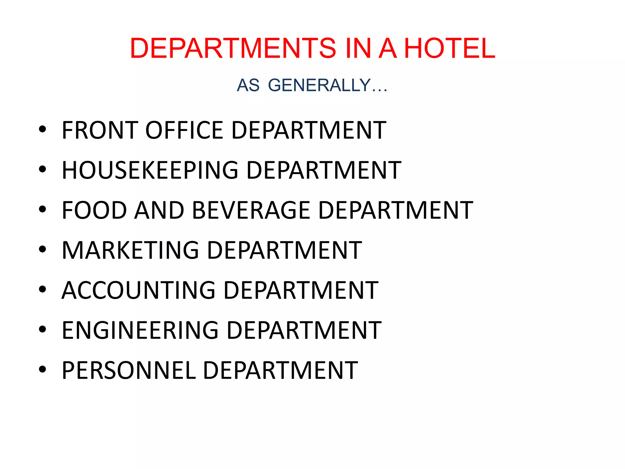 Front office departments | PPTX