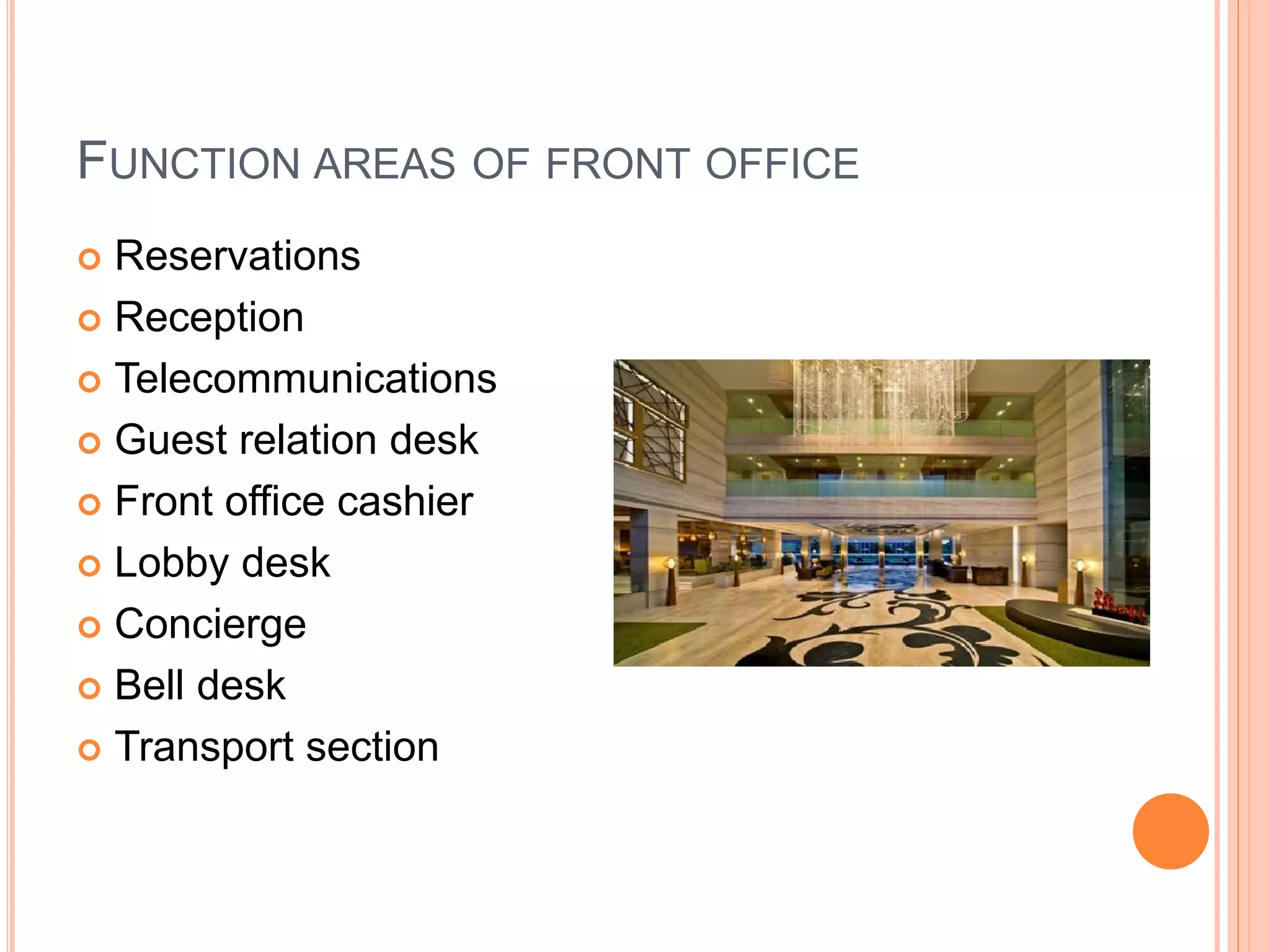 Hotel Front office department sections | PPTX