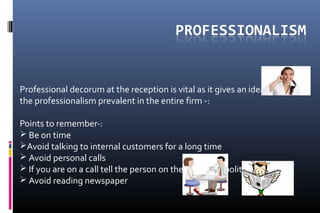 Front office Etiquettes | PPT