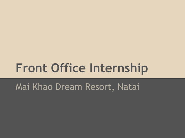 Front office internship at maikhao (1) | PPT