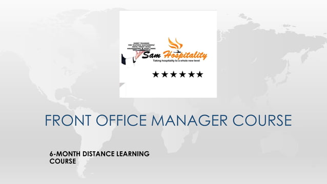 Manage Front Office Operations Course | Distance Learning | PPT