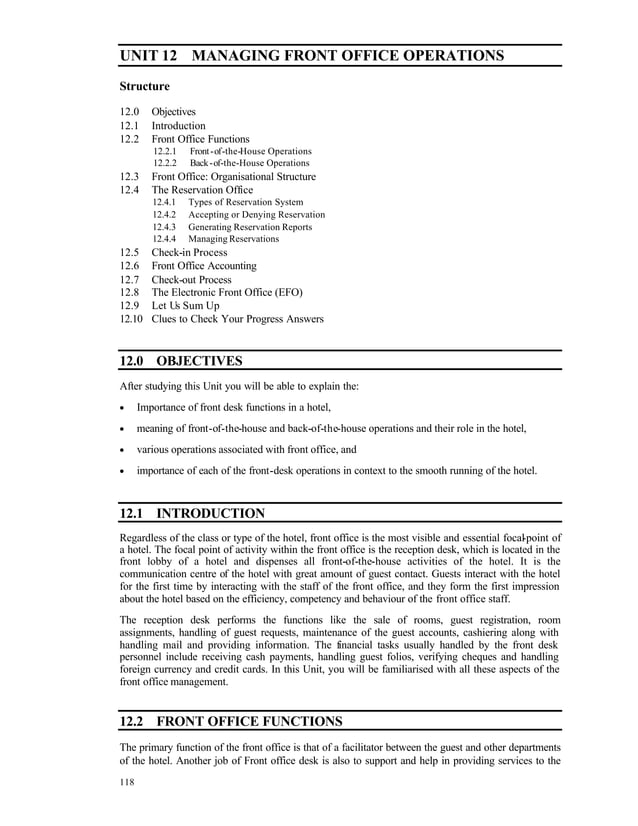 Front office operation(1) | PDF | Hotels and Motels | Travel Type