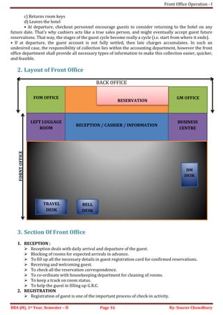 Front office operation i, sem ii | PDF