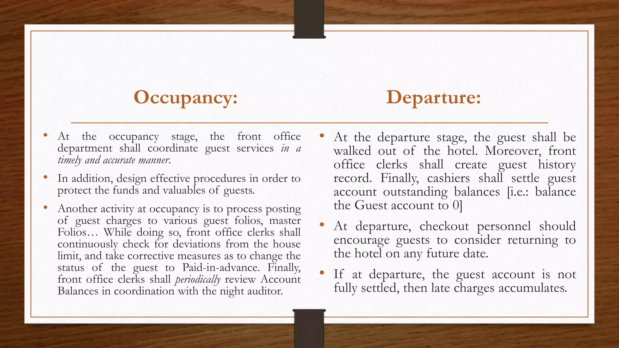 Front office operations | PPTX