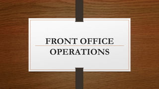 Front office operations | PPTX