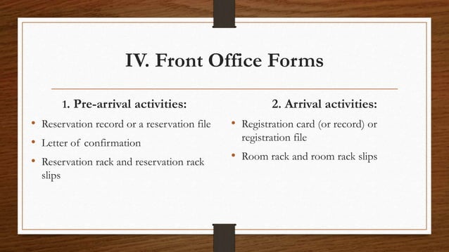Front office operations | PPTX