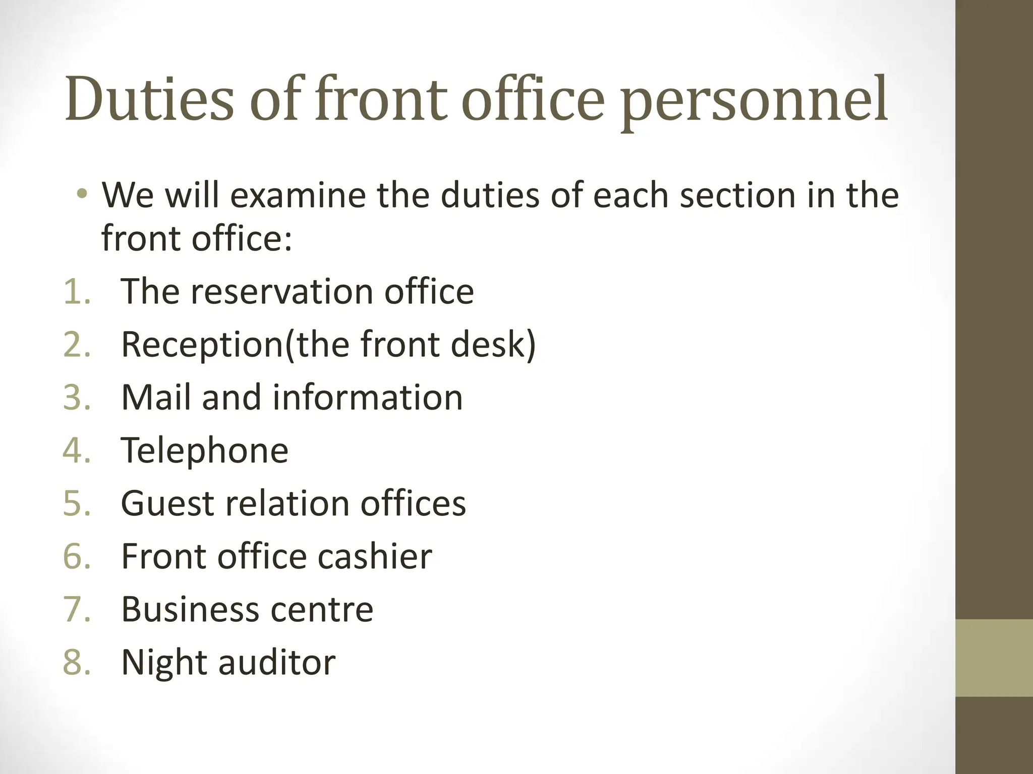 Front office operations presentation 1.ppt