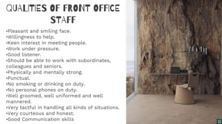 Front Office Organizational Structure | PPTX
