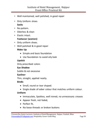 Front Office Practical Role Play Scripts for Hotel | DOCX