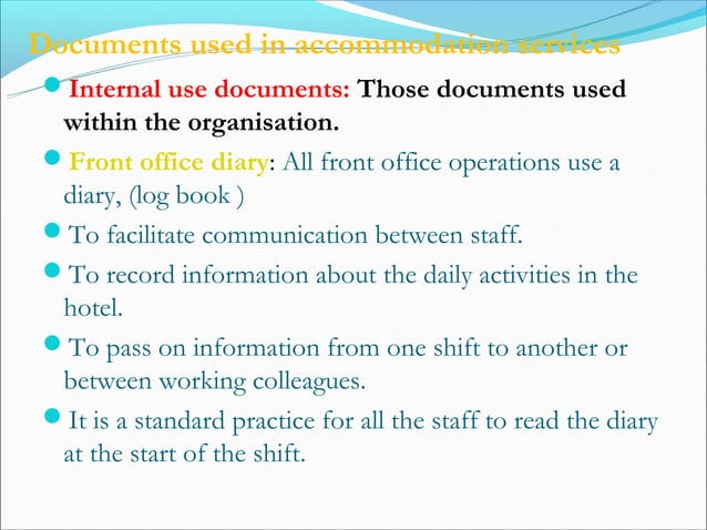 Front office procedures | PPT | Free Download
