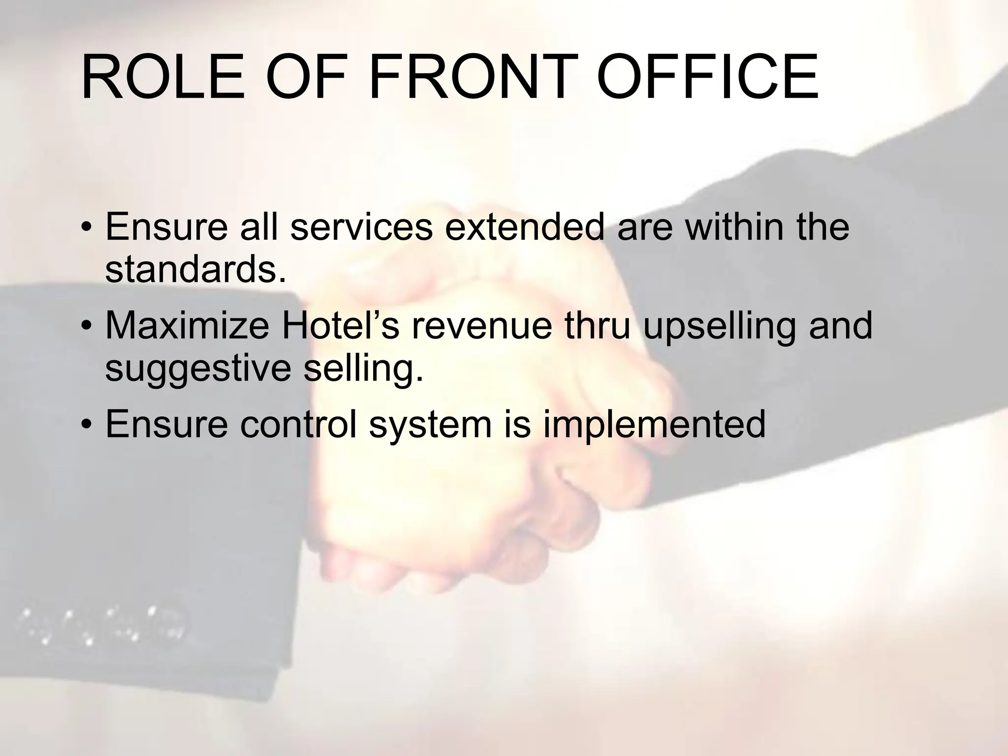 Front Office Roles - organizational chart | PDF