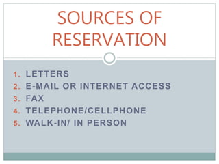 FRONT OFFICE SERVICES (Module 4) Receive and Process Reservation.pptx