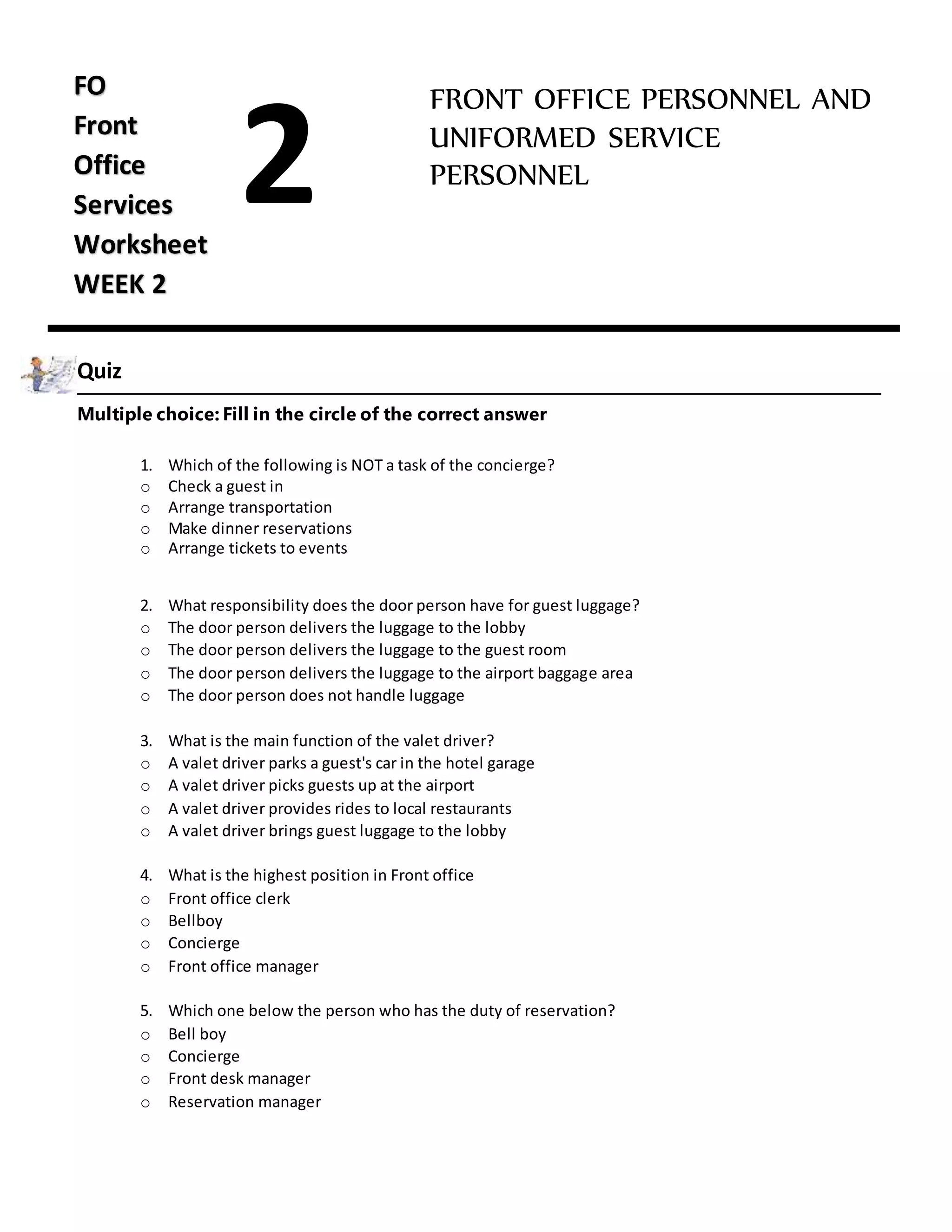 Front office week 1_4 | DOCX