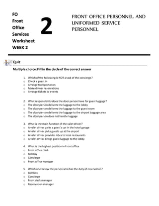 Front office week 1_4 | DOCX