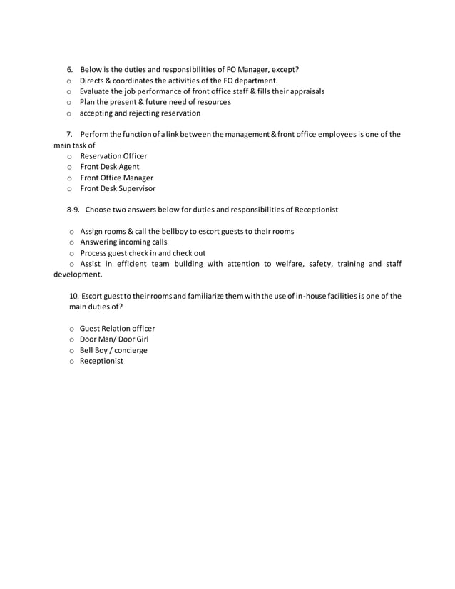 Front office week 1_4 | DOCX