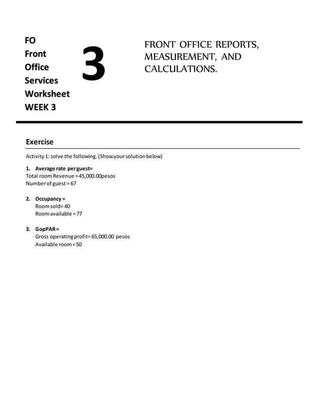 Front office week 1_4 | DOCX