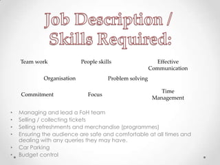 Front of house manager application | PPTX