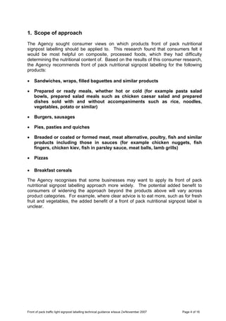 Front of Pack Traffic Light Signpost Labelling - Food Standards Agency ...