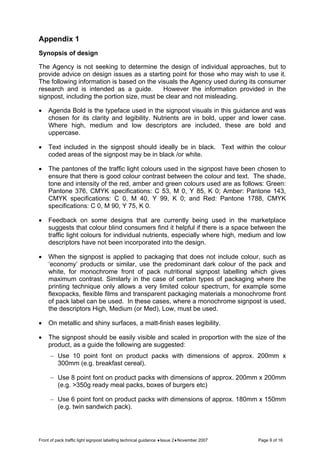 Front of Pack Traffic Light Signpost Labelling - Food Standards Agency ...