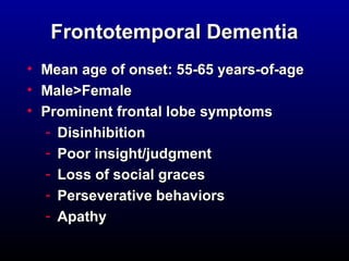 Frontotemporal Dementia: An Overview | PPT
