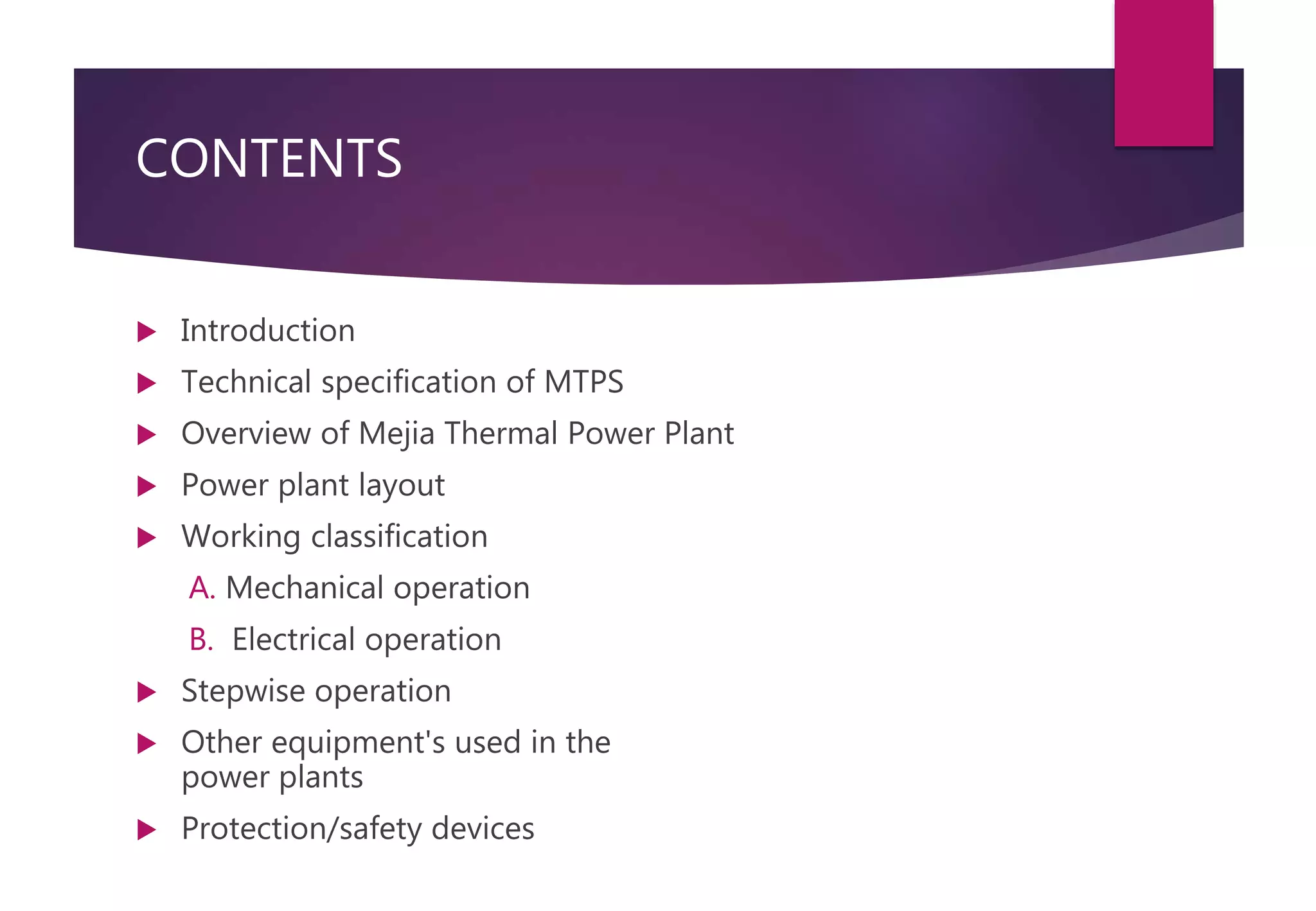 Overview of mejia thermal power station, DVC | PPTX