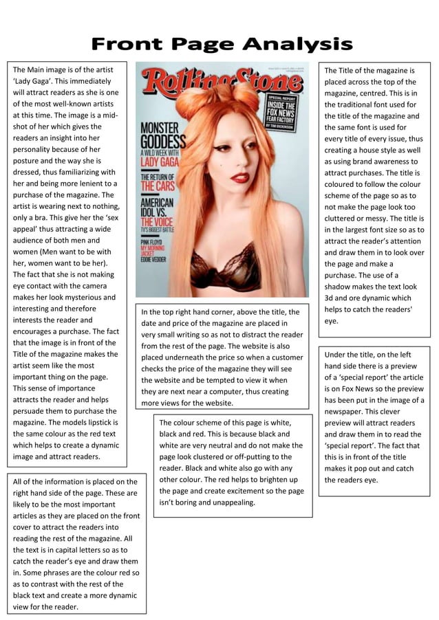 Front page analysis 1 | DOCX