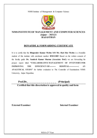 Front page of project | DOCX