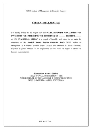 Front page of project | DOCX