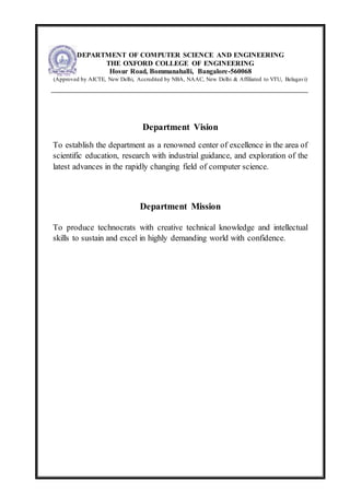 VTU FINAL YEAR PROJECT REPORT Front pages | DOCX