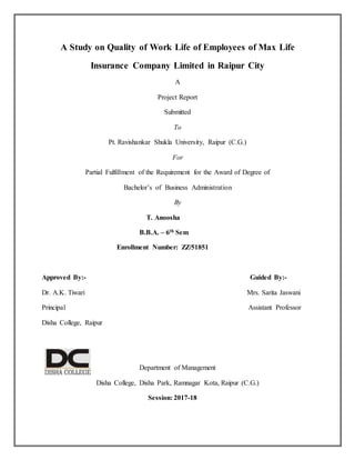 front pages annu.docx | Life Insurance | Insurance