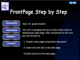 Front Page Step By Step Course | PPT