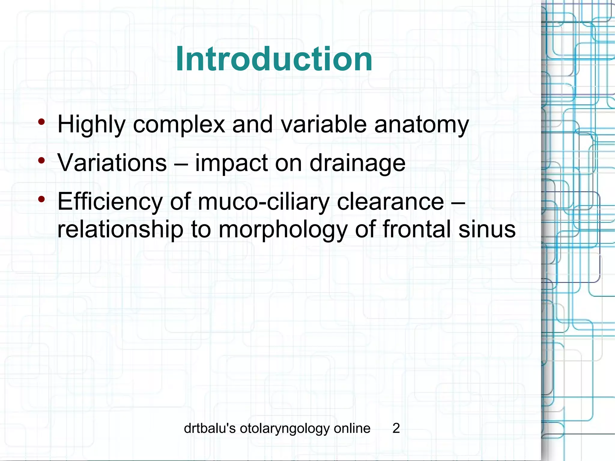 Radiological anatomy of frontal sinus | PPT